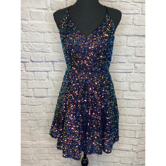 BCX | Dresses | Bcx Full Sequin Multicolor Formal Dress Adjustable ...